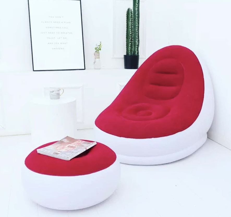 Inflatable Chair and Foot Rest-Red – Krazy Kidz Party Rental